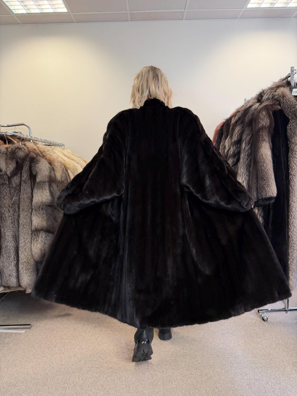 Dark Brown Mink Fur Coat, XXL Size, Mink Coat, Real Fur Coat, Fur Coat ...