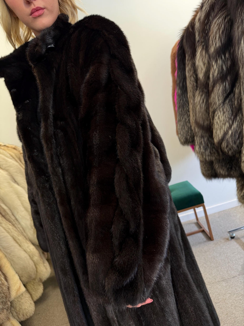 Dark Brown Mink Fur Coat, XXL Size, Mink Coat, Real Fur Coat, Fur Coat ...