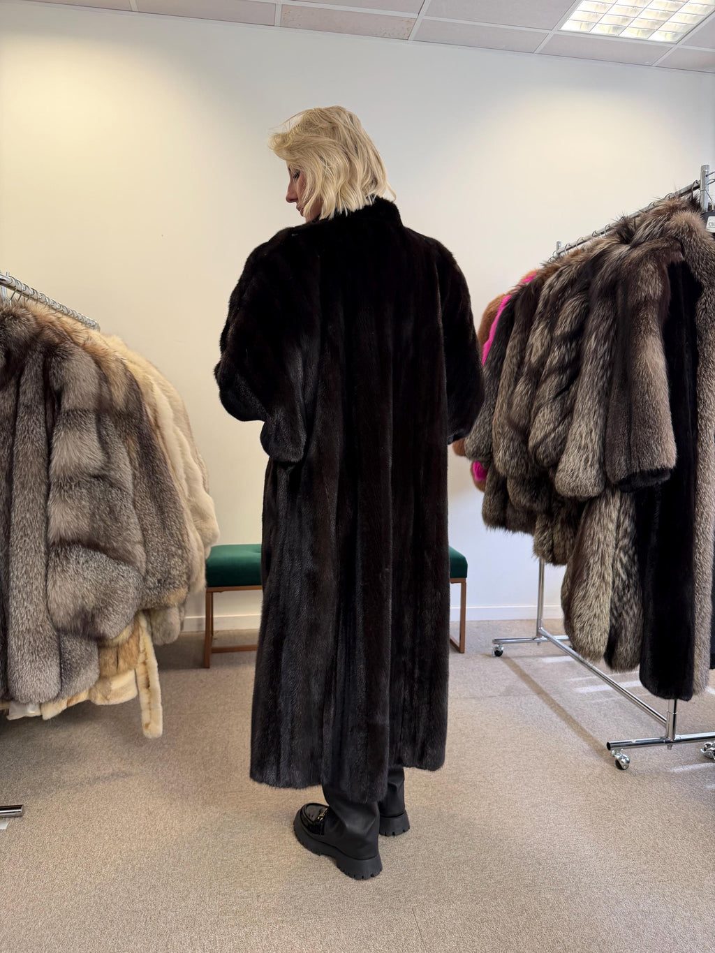 Dark Brown Mink Fur Coat, XXL Size, Mink Coat, Real Fur Coat, Fur Coat ...